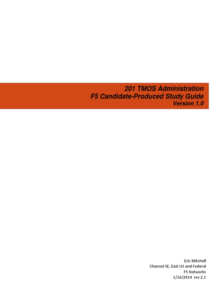 F5 201 - Study Guide - TMOS Administration r2 | PDF | Hypertext Transfer Protocol | Internet ...