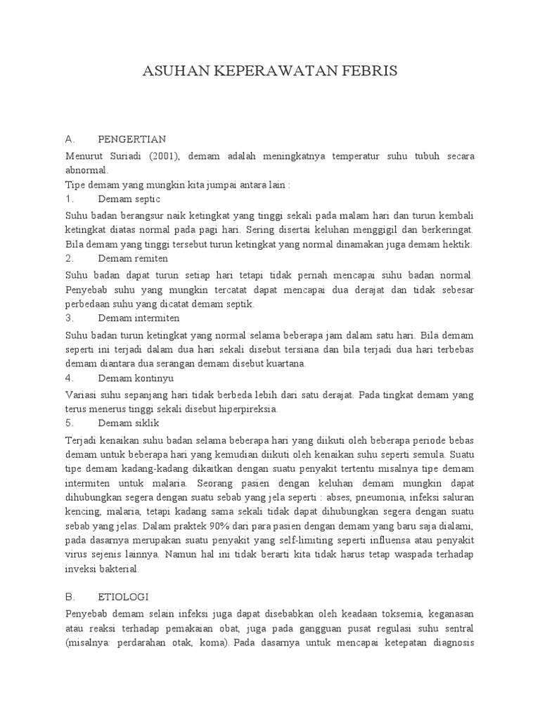 Asuhan Keperawatan Febris | PDF | Kesehatan Holistik