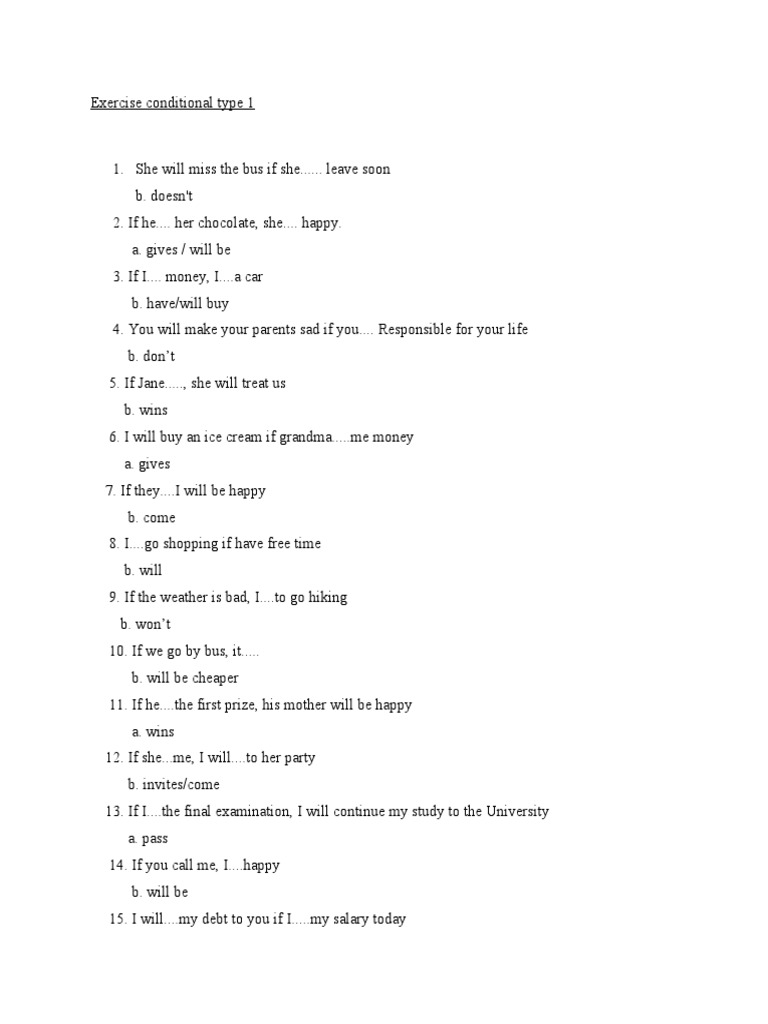 Exercise Conditional Type 1 | PDF