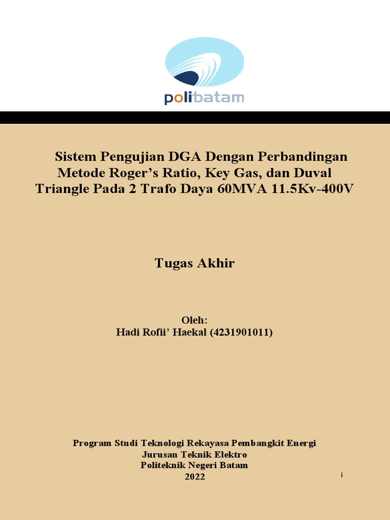 Template Dan Panduan Laporan Tugas Akhir - D4 Rpe | PDF
