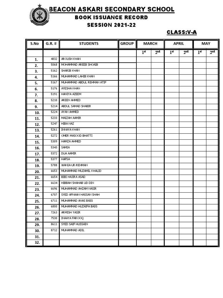 Book Issuance Record 2021-22 | PDF | Banu Hashim | Islamic Religious ...