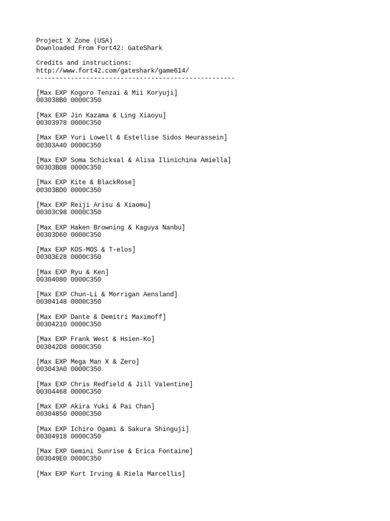 Project X Zone Cheats | PDF | Capcom | Action Video Games
