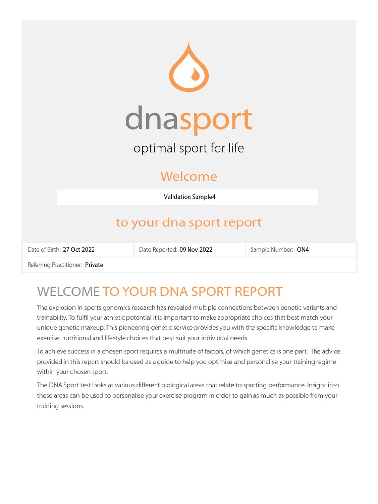 Dna Sport Validation Sample4 English Pdf Skeletal Muscle Aerobic
