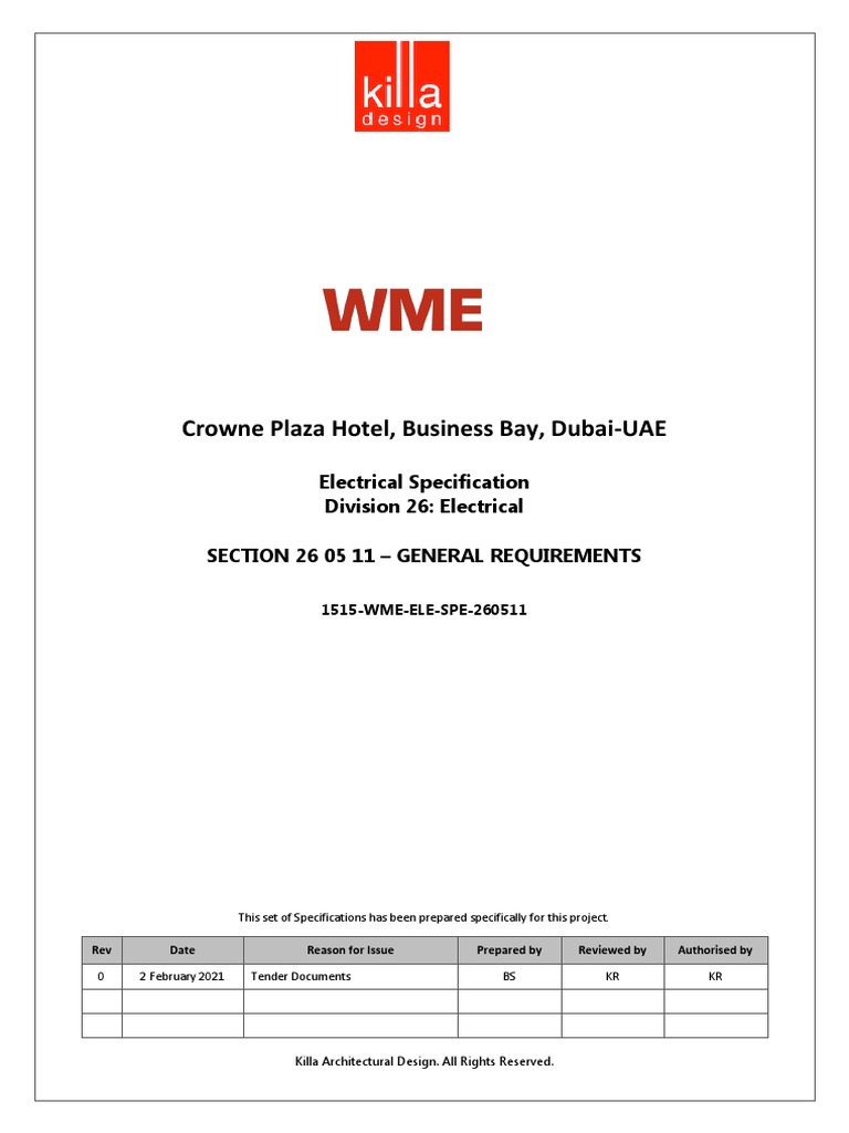 Electrical Specs for Contractors | PDF | Specification (Technical ...