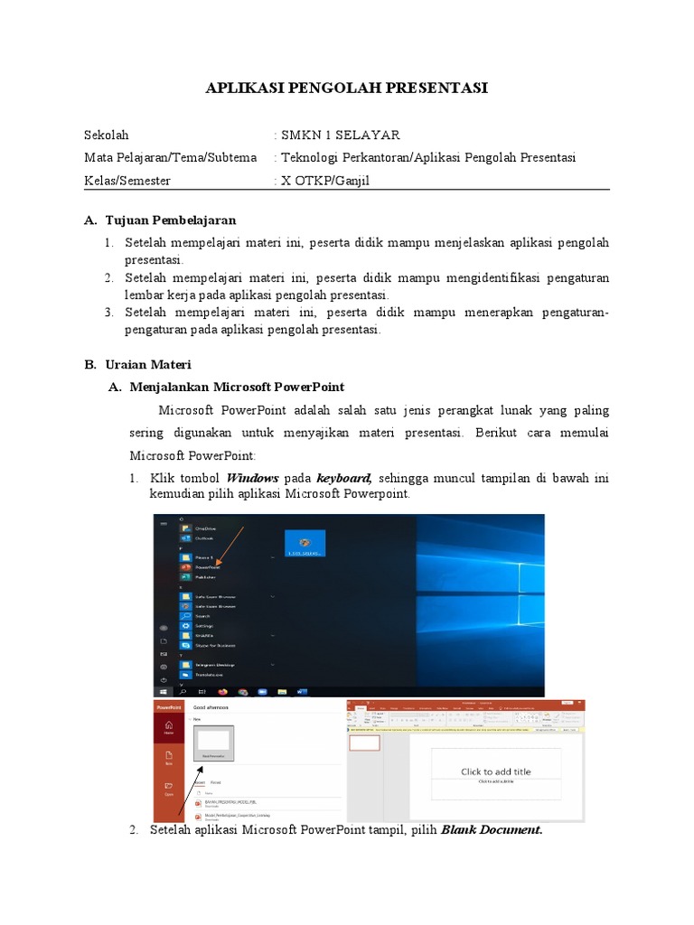 Bahan Ajar Aplikasi Pengolah PresentasI | PDF