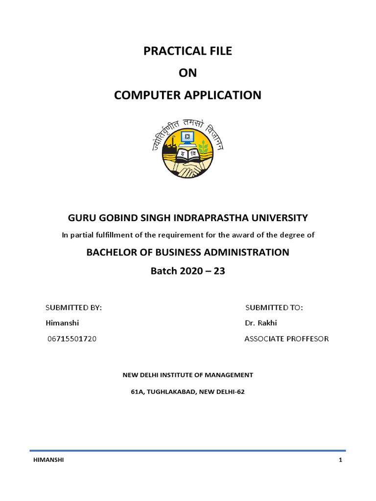 CA Practical File | PDF | Microsoft Excel | Visual Basic For Applications