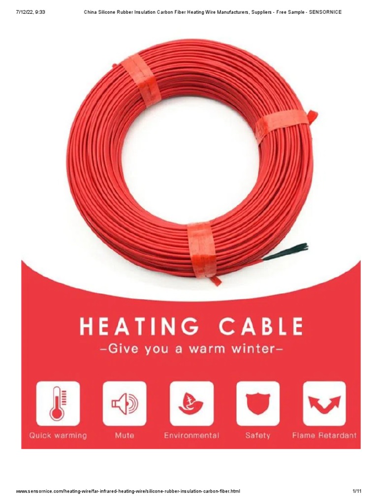 China Silicone Rubber Insulation Carbon Fiber Heating Wire ...