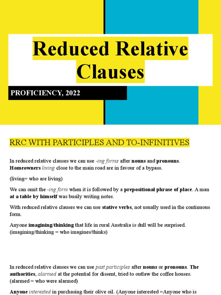 Understanding Reduced Relative Clauses | PDF | Verb | Linguistics