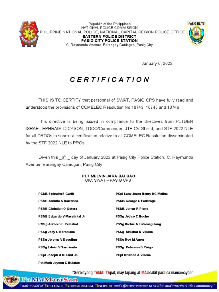 CERTIFICATION-and-MEMO-COMELEC-COMELEC Resolution No.10743, 10745 and ...