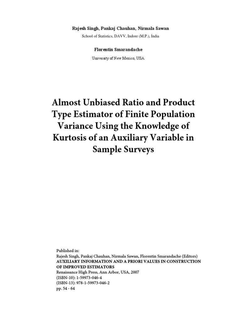 Almost Unbiased Ratio And Product Type Estimator Of Finite Population