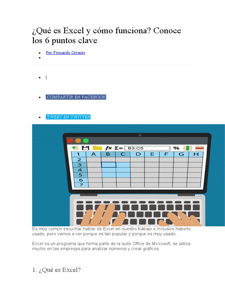 Qué Es Excel y Cómo Funciona | PDF | Microsoft Excel | Hoja de cálculo