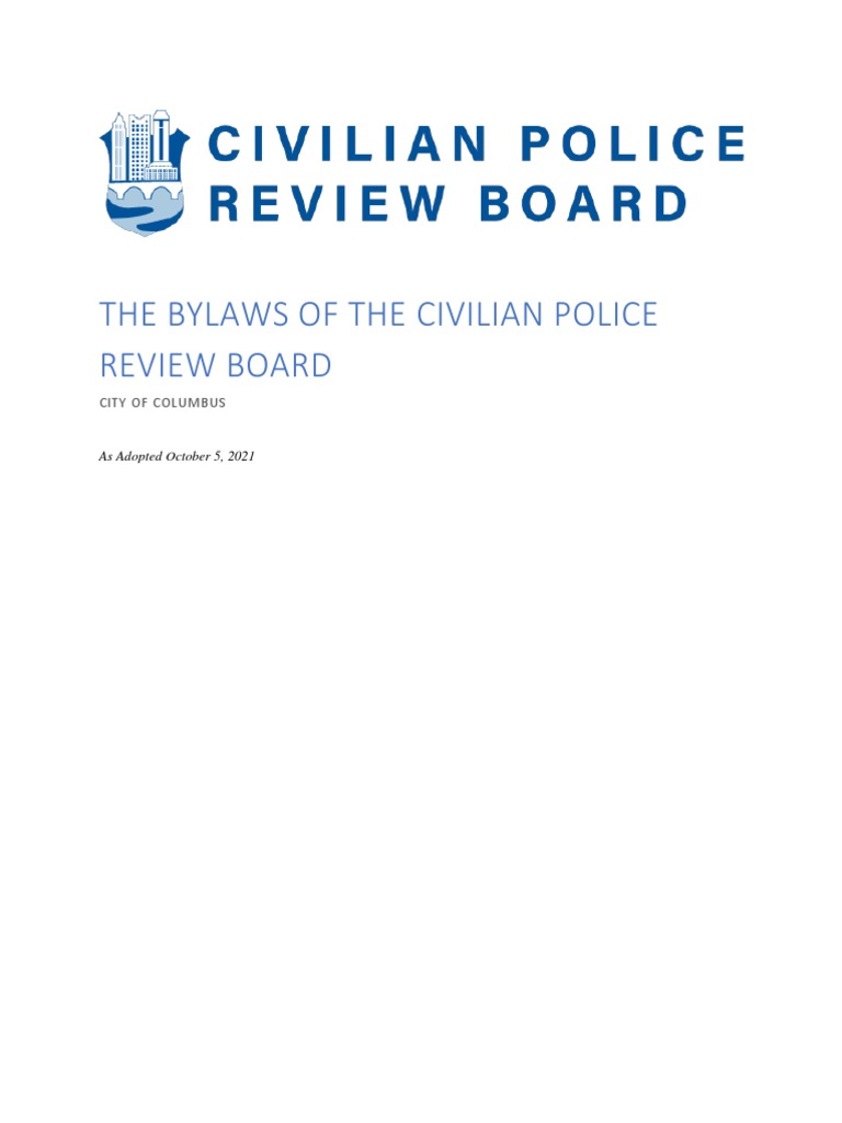 Civilian Police Review Board Bylaws | PDF | By Law | Committee