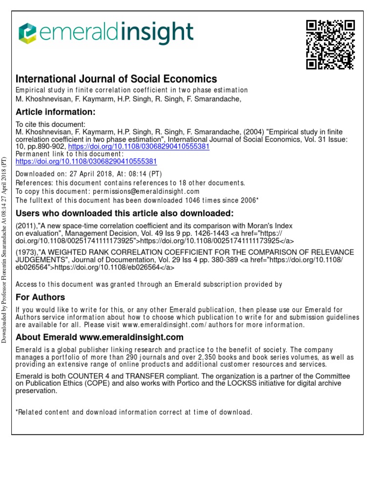 Empirical Study in Finite Correlation Coefficient in Two Phase ...