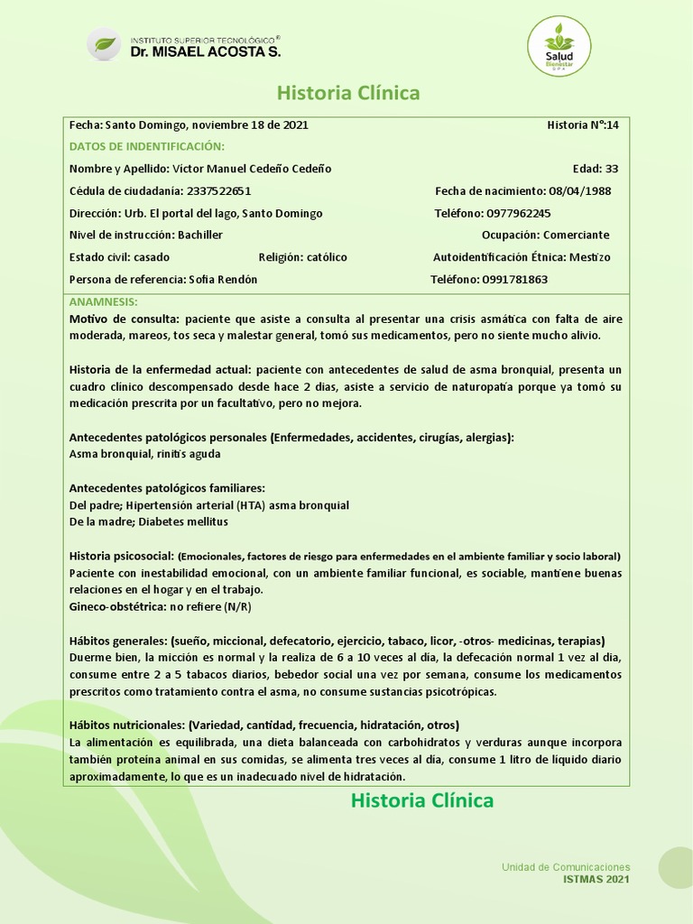 H.C 10 | PDF | Asma | Cuidado de la salud