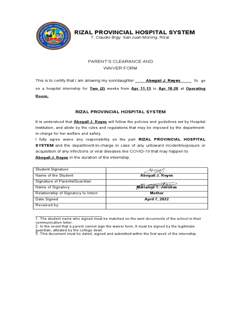 Reyes Waiver RPH | PDF