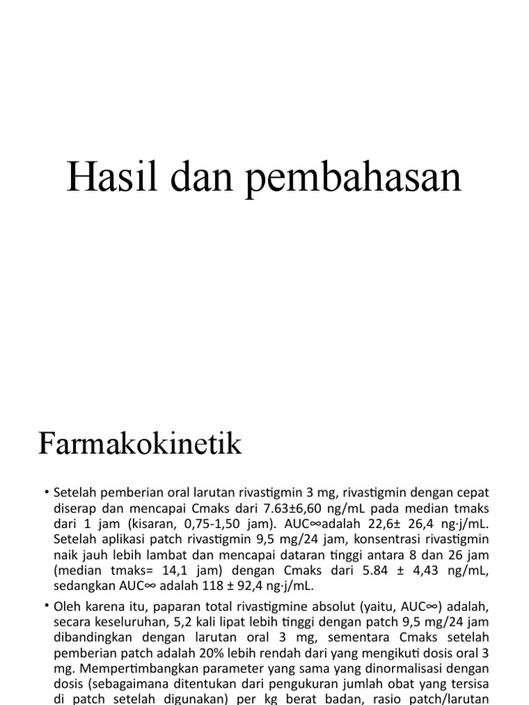 Perbandingan Farmakokinetik Rivastigmin Oral dan Patch | PDF ...