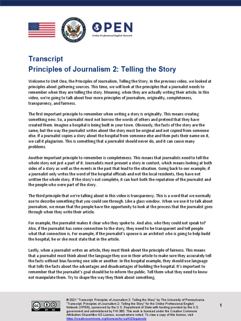 M1T5 - Principles of Journalism 2 - Telling The Story | PDF ...