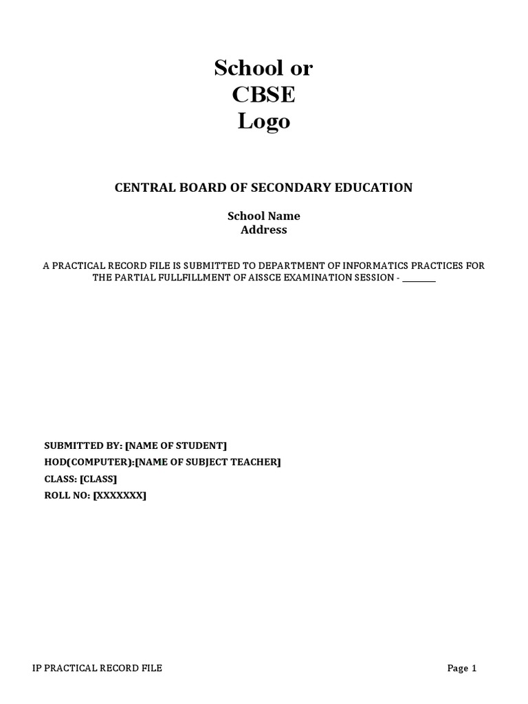 Practical File Informatics Practices Class 12 For 2022-23 | PDF | Computing