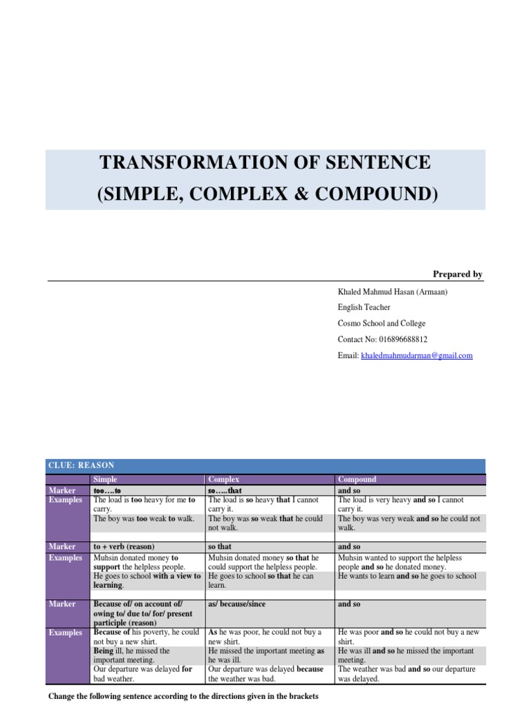 Simple, Complex, Compund | PDF