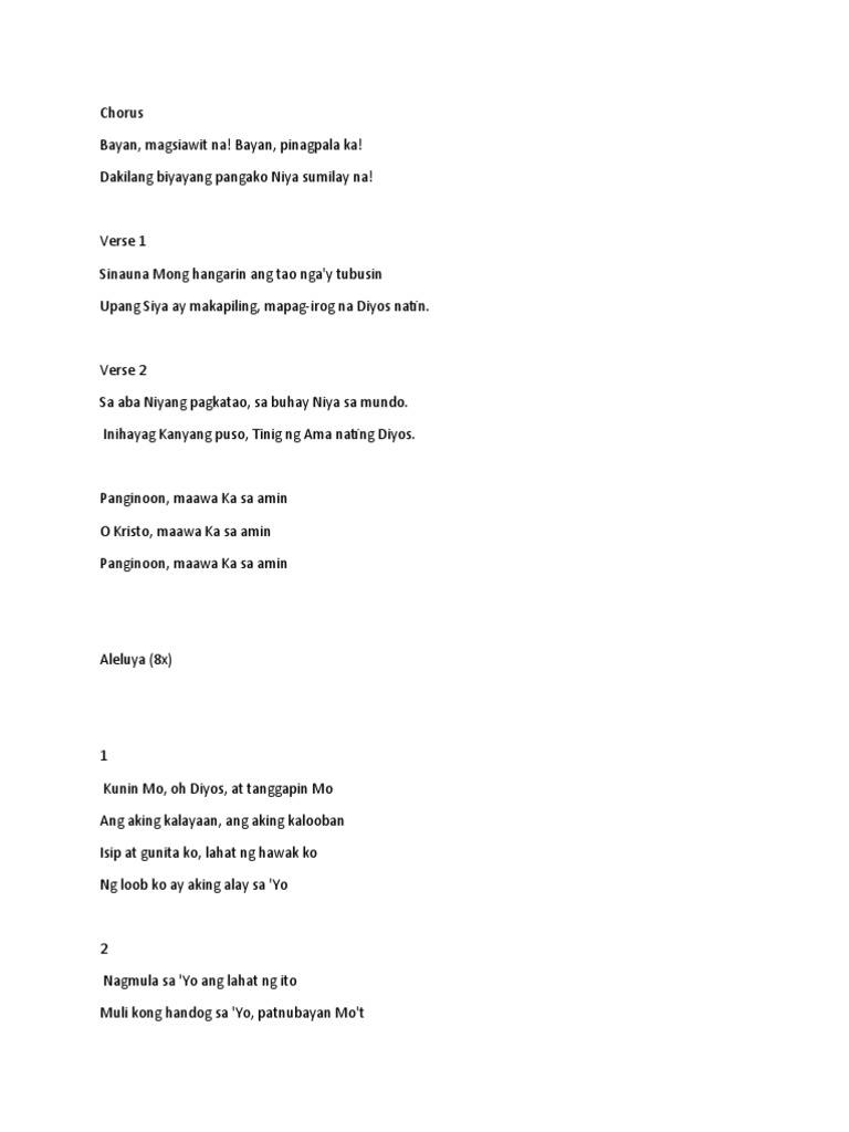 Lyrics Pdf