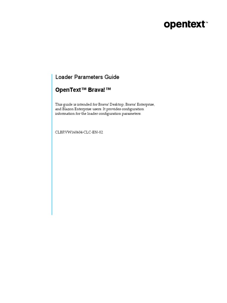 OT Brava! 16.6.4 - Loader Parameters Guide English | PDF | Parameter (Computer Programming ...