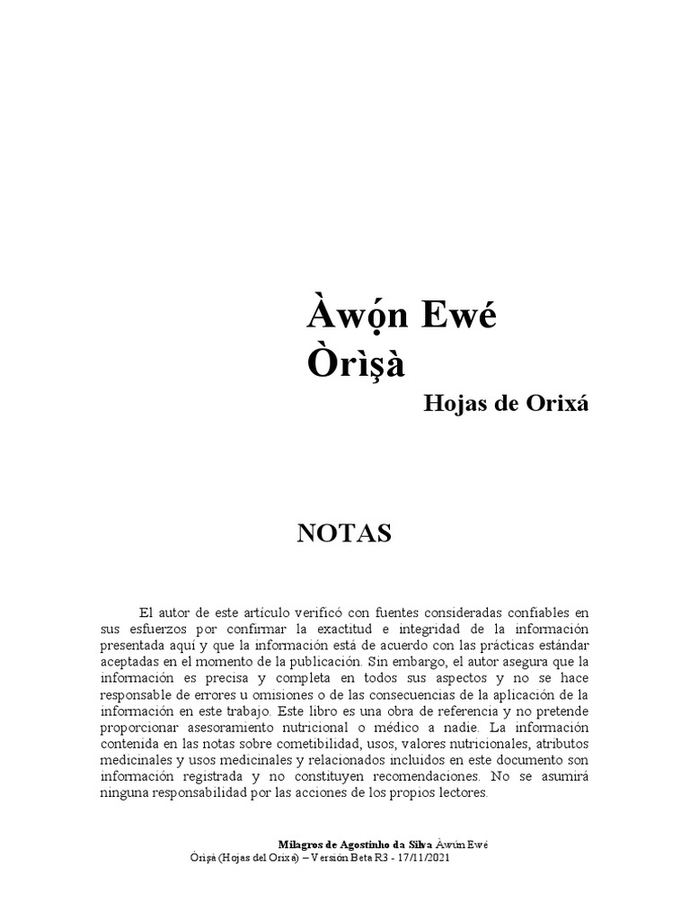 Awon Ewe Orisha | PDF | Plantas | Botánica