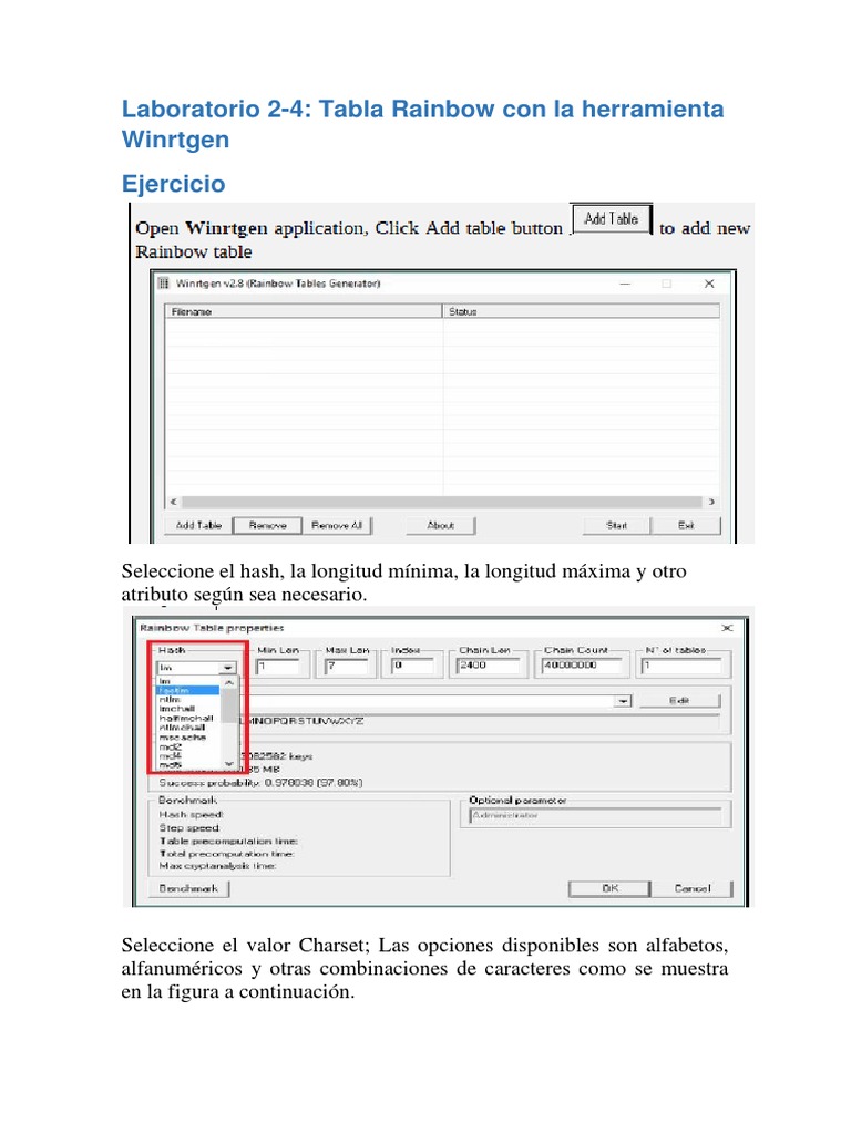 Tabla Rainbow Con La Herramienta Winrtgen | PDF | Autenticación ...