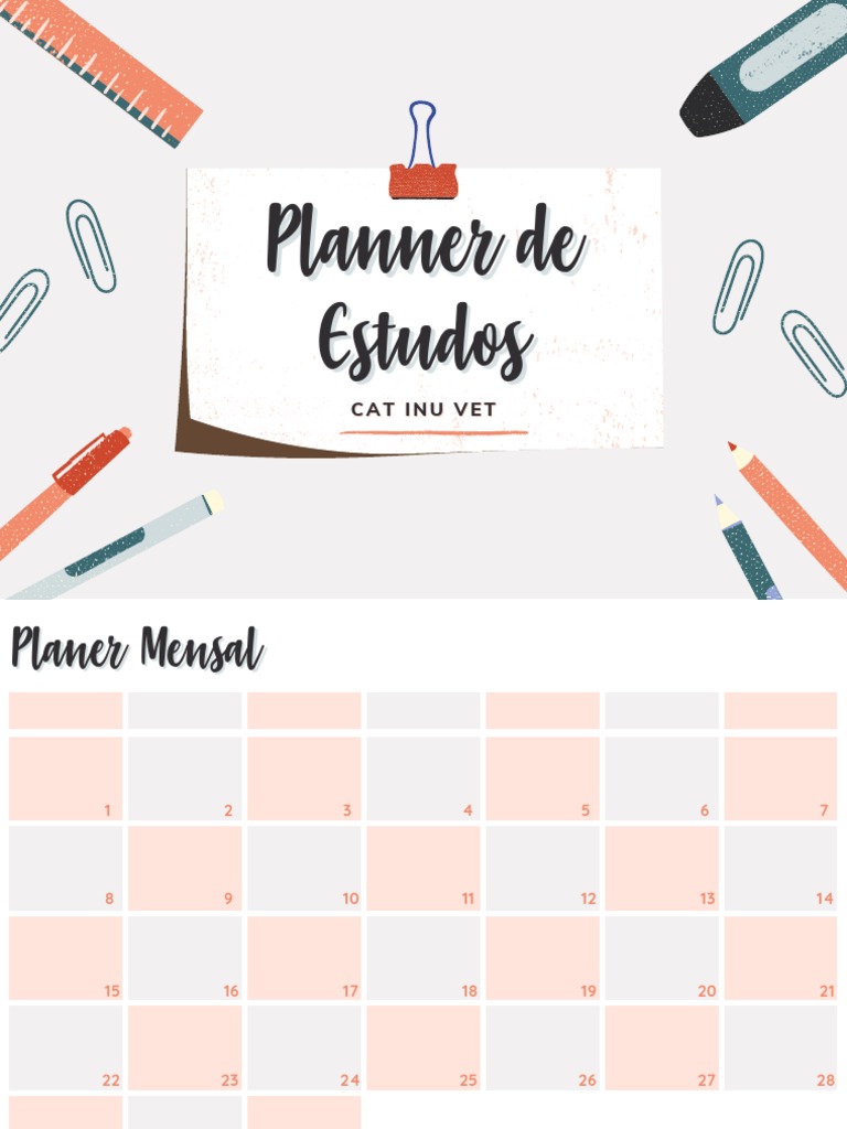 Planner de Estudos Modelo 2 | PDF