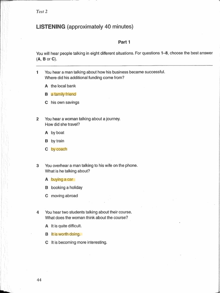 FCE - Listening 1 | PDF