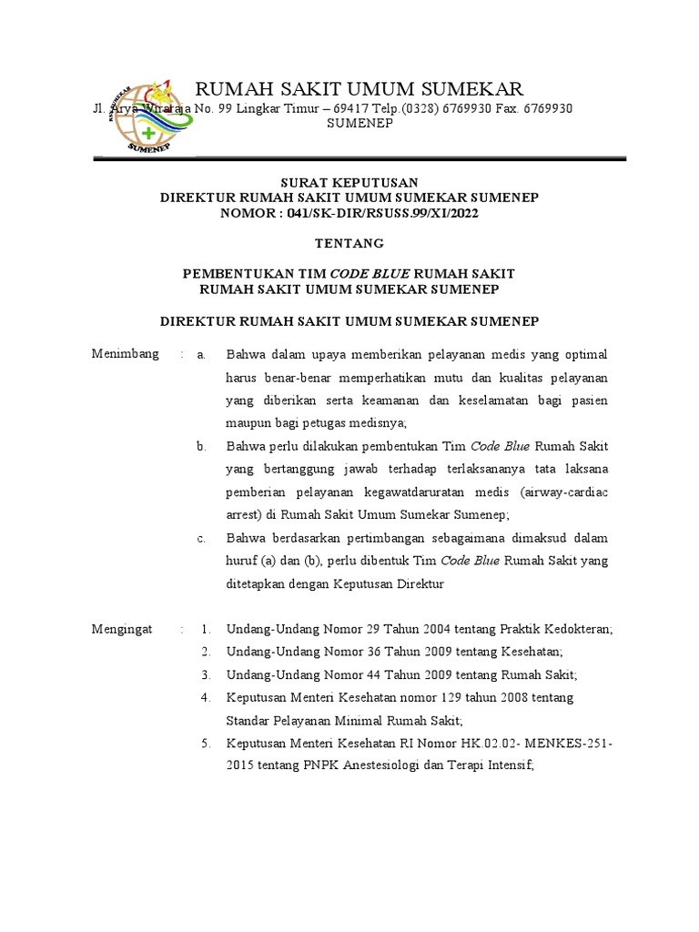 SK Tim Code Blue | PDF