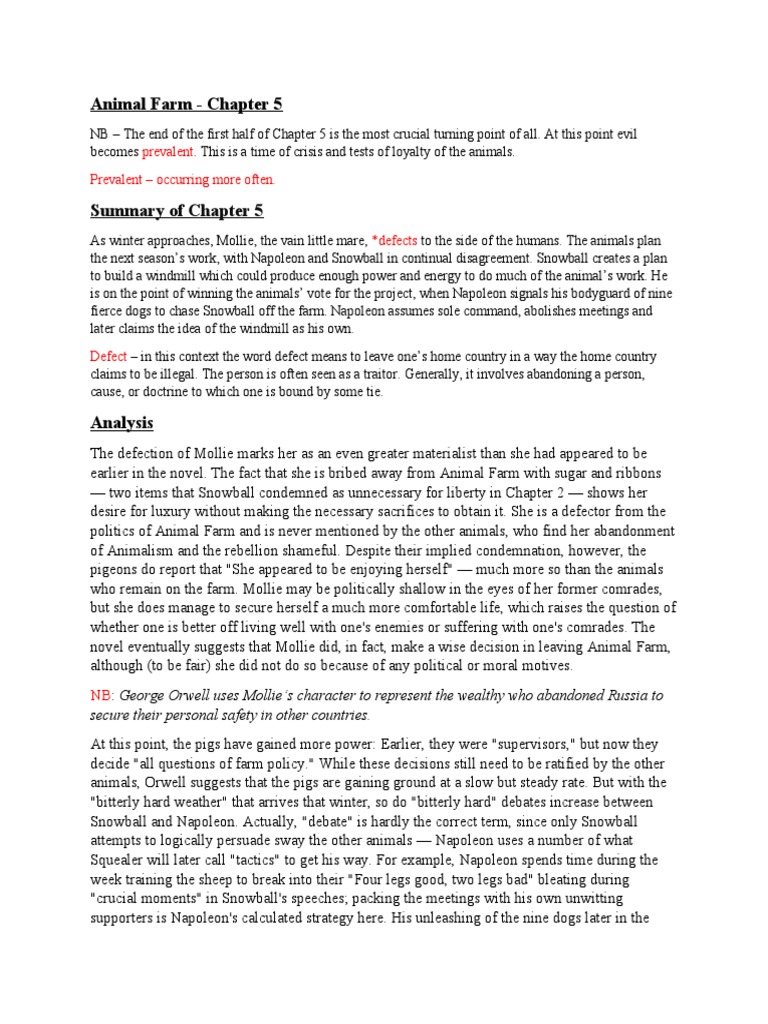 Animal Farm - Chapter 5 | PDF