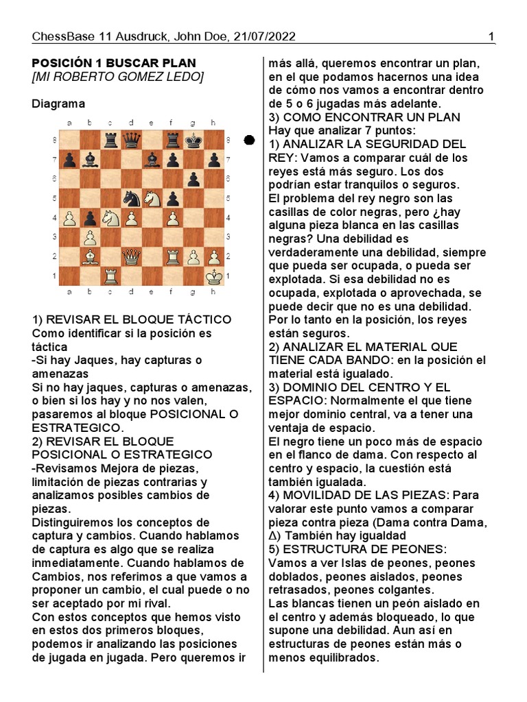 2022 - 11 - 10 Valoracion de Posiciones | PDF | Ajedrez | Teoría del ajedrez