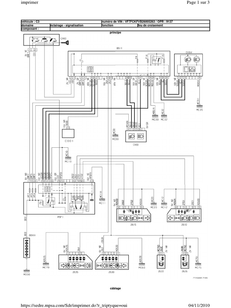 Schéma électrique Citroën C3 | PDF