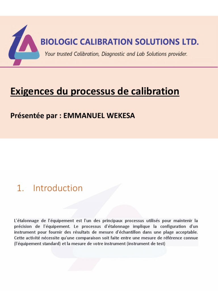 Calibration Process Requirements - Presentation | PDF | Calibrage ...