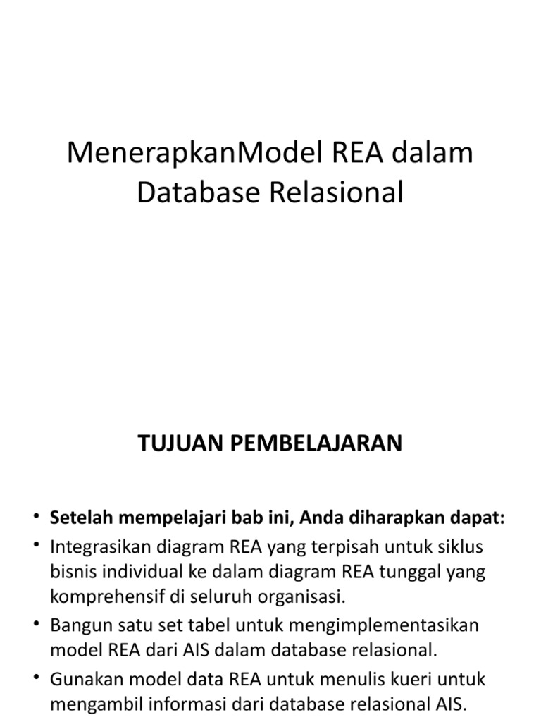 Chapter 20 Menerapkan Model REA Dalam Database Relasional | PDF