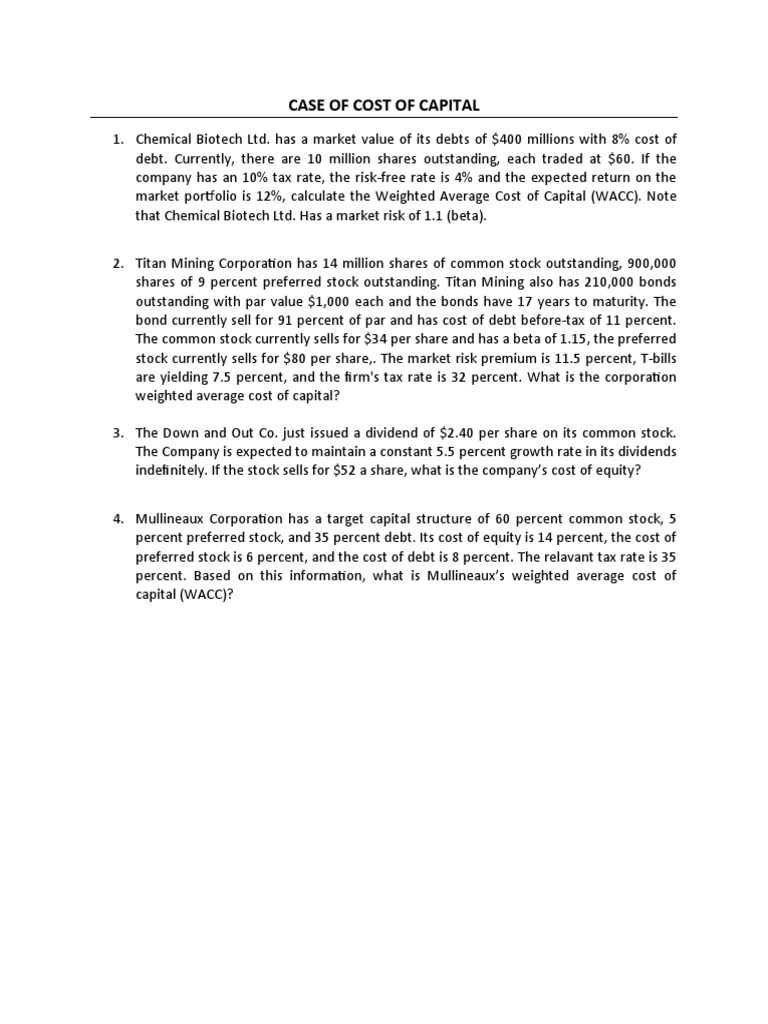 Chapter 14 Cost of Capital | PDF