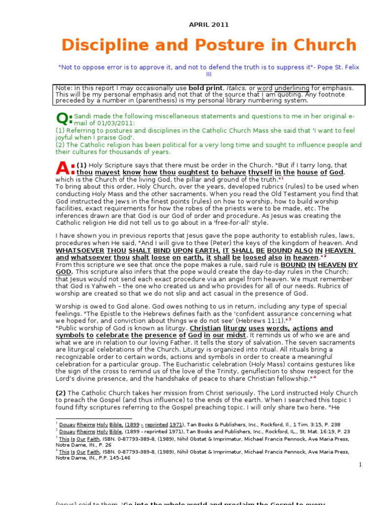 Sacred Signs-Postures and Gestures in Church | PDF | Mass (Liturgy ...