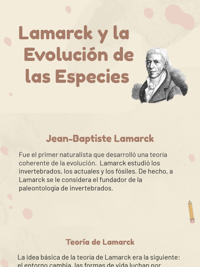 Teoría de Lamarck y Evolución | PDF