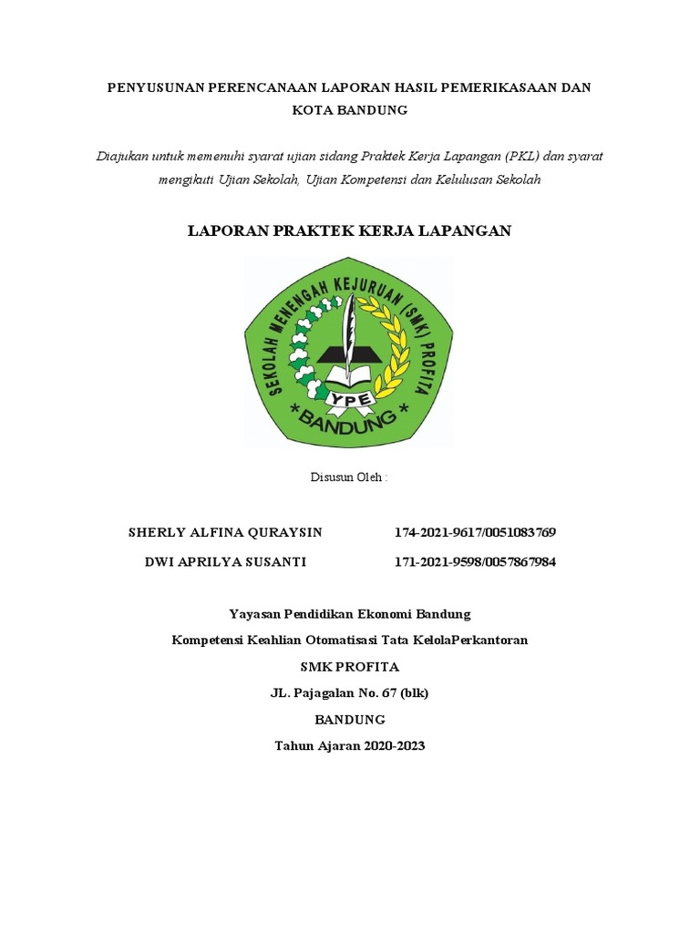 Laporan PKL Sherly | PDF | Karier & Perkembangan Laporan PKL Sherly | PDF | Karier & Perkembangan