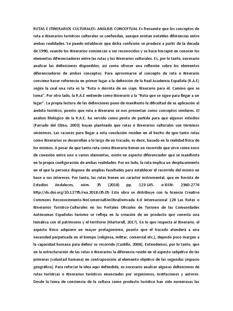 Diferencias Rutas e Itinerarios Culturales | PDF | Turismo | Bienes (Ley)