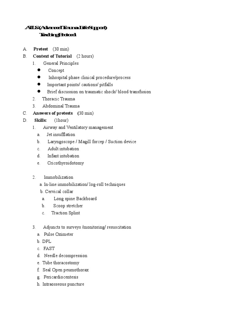 ATLS protocolo | Shock (Circulatory) | Major Trauma