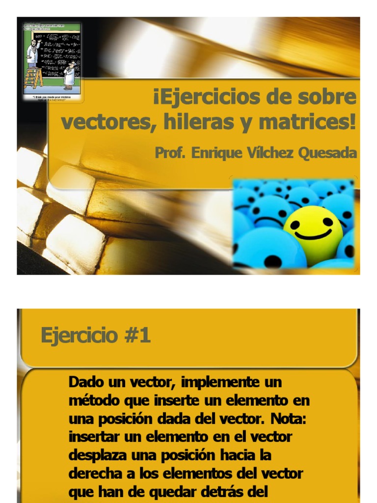 Ejercicios Sobre Vectores, Hileras y Matrices | PDF | Sustracción ... Ejercicios Sobre Vectores, Hileras y Matrices | PDF | Sustracción ...