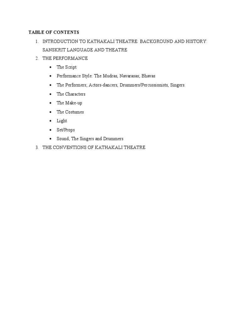 Understanding Kathakali Theatre Elements | PDF | Theatre | Dances