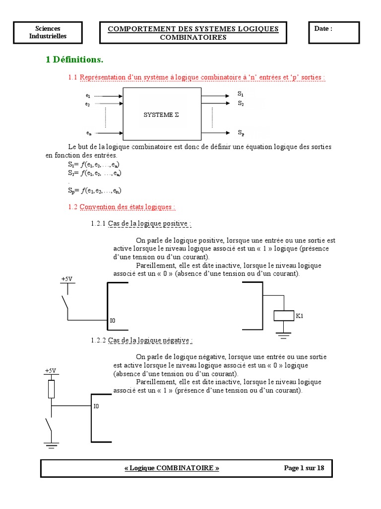 Les Fonctions Logiques | PDF | Fonction logique | Ingénierie informatique