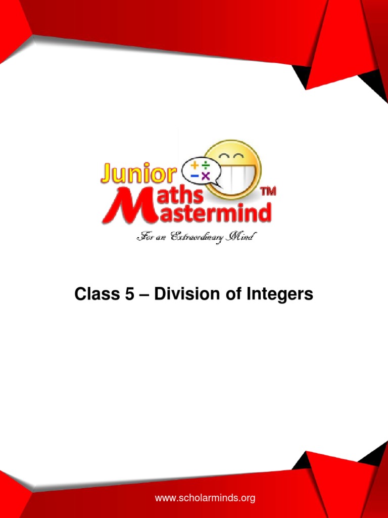Division Of Integers Pdf