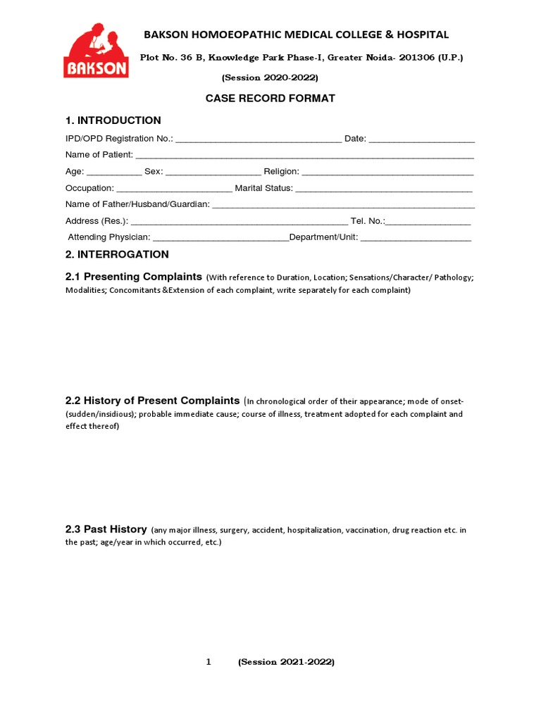 Final Chronic Case Taking Proforma Final | PDF | Heart | Somatosensory ...