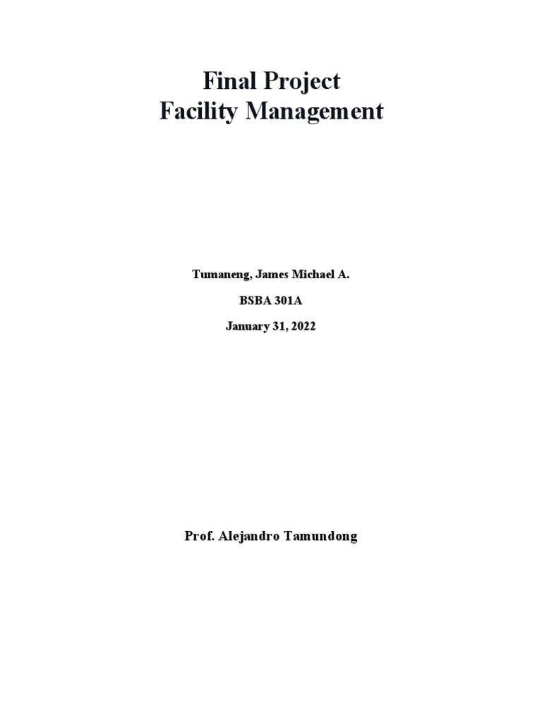 Facility Management Final Project | PDF