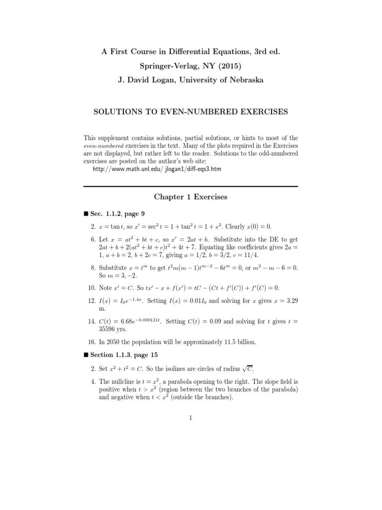 Solutions Even Exercises | PDF