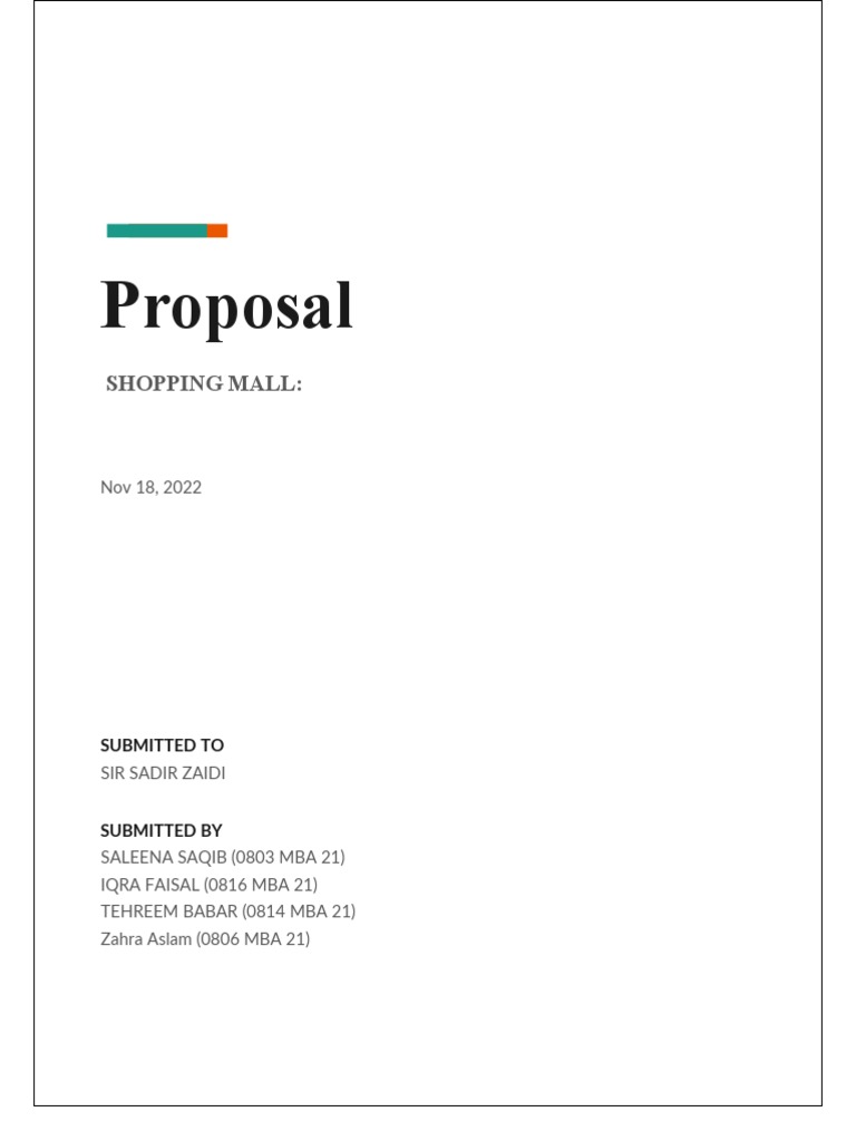 Shopping Mall Project Proposal Overview | PDF | Retail | Shopping Mall