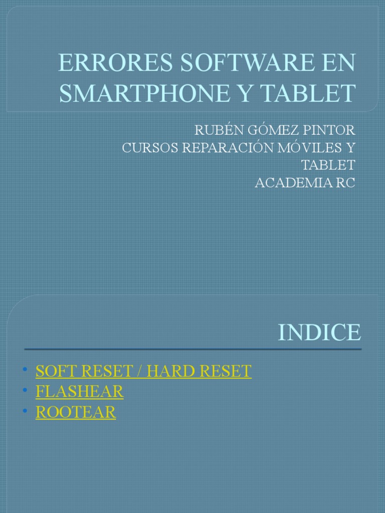 Errores Software en Smartphone y Tablet | PDF | Teléfonos móviles | Smartphone